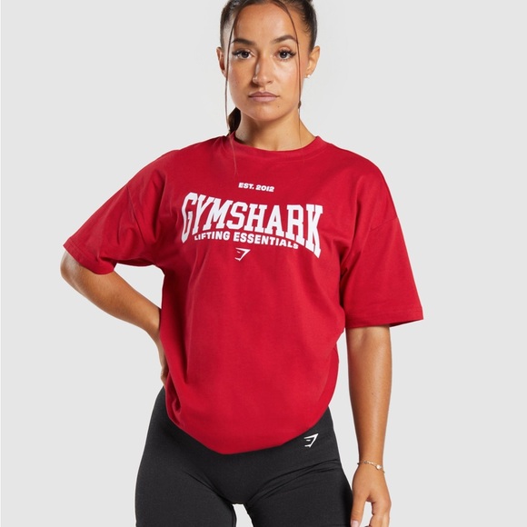 Gymshark | Tops | Gymshark Red Graphic Tshirt | Poshmark